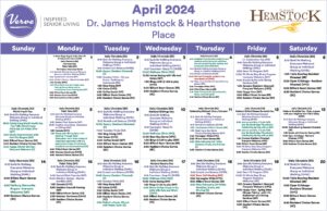 April 2024 - Monthly Life Enrichment Calendar! - Dr. James Hemstock ...
