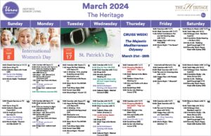 March, 2024 - Monthly Activity Calendar! - The Heritage Retirement ...
