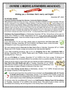 December 27th, 2024 to Jan 3rd, 2025 - Weekender Highlights! - Gilmore ...