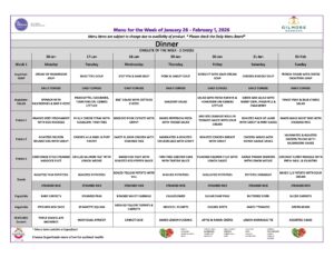 January 26th to February 1st, 2026 - Weekly Menu - Gilmore Gardens