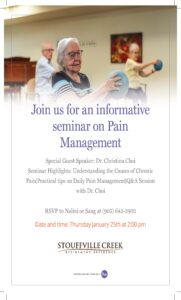 January 25th, 2024 - Pain Management Seminar! - Stouffville Creek ...