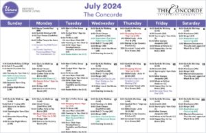 July 2024 - Monthly Activity Calendar! - The Concorde