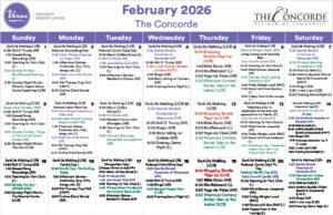 February 2026 - Monthly Activity Calendar - The Concorde