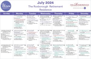 July 2024 - Monthly Activity Calendar! - The Roxborough Retirement ...