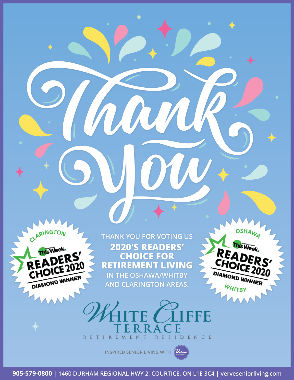 2020 Readers’ Choice Award, Diamond Winner! - White Cliffe Terrace ...