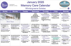 January 2025 - Monthly Memory Care Activity Calendar! - Wintergreene ...